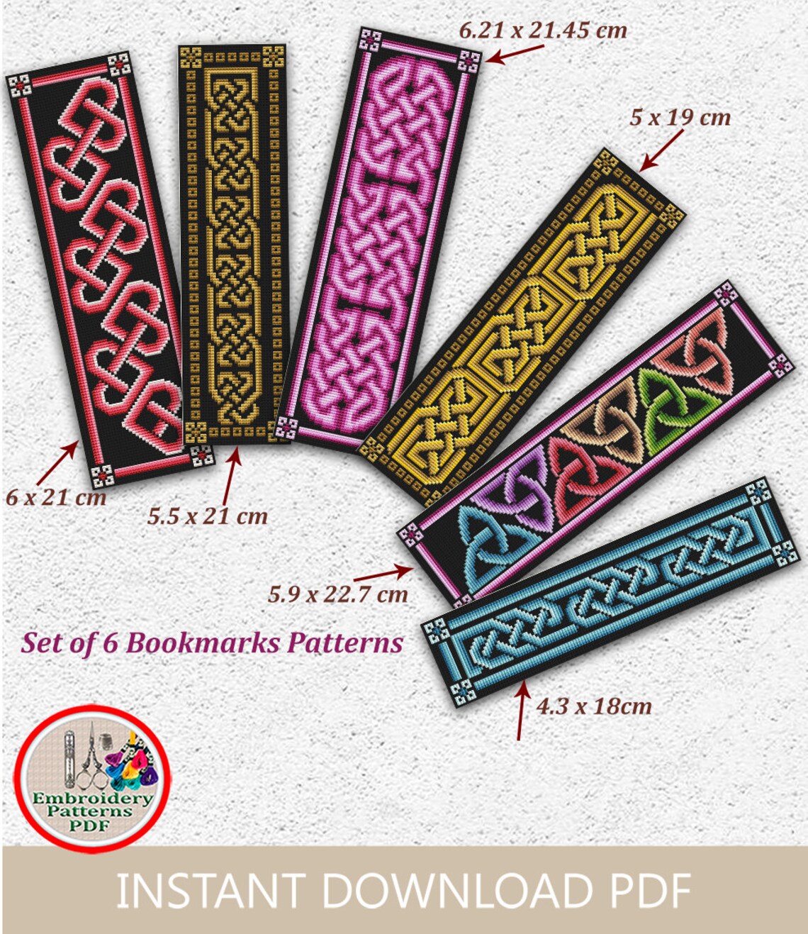 Celtic Knot Bookmarks Cross Stitch Pattern Celtic Knot Triangle ...