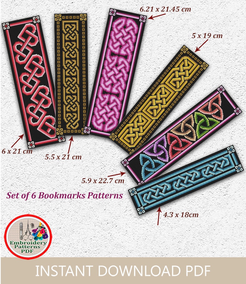 Celtic Knot Bookmarks Cross Stitch Pattern Celtic Knot Triangle ...