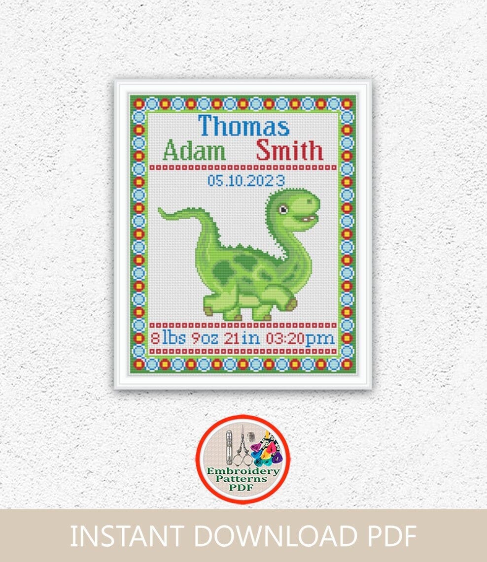 Custom Baby Birth Sampler Cross Stitch Pattern Cute Baby - Etsy