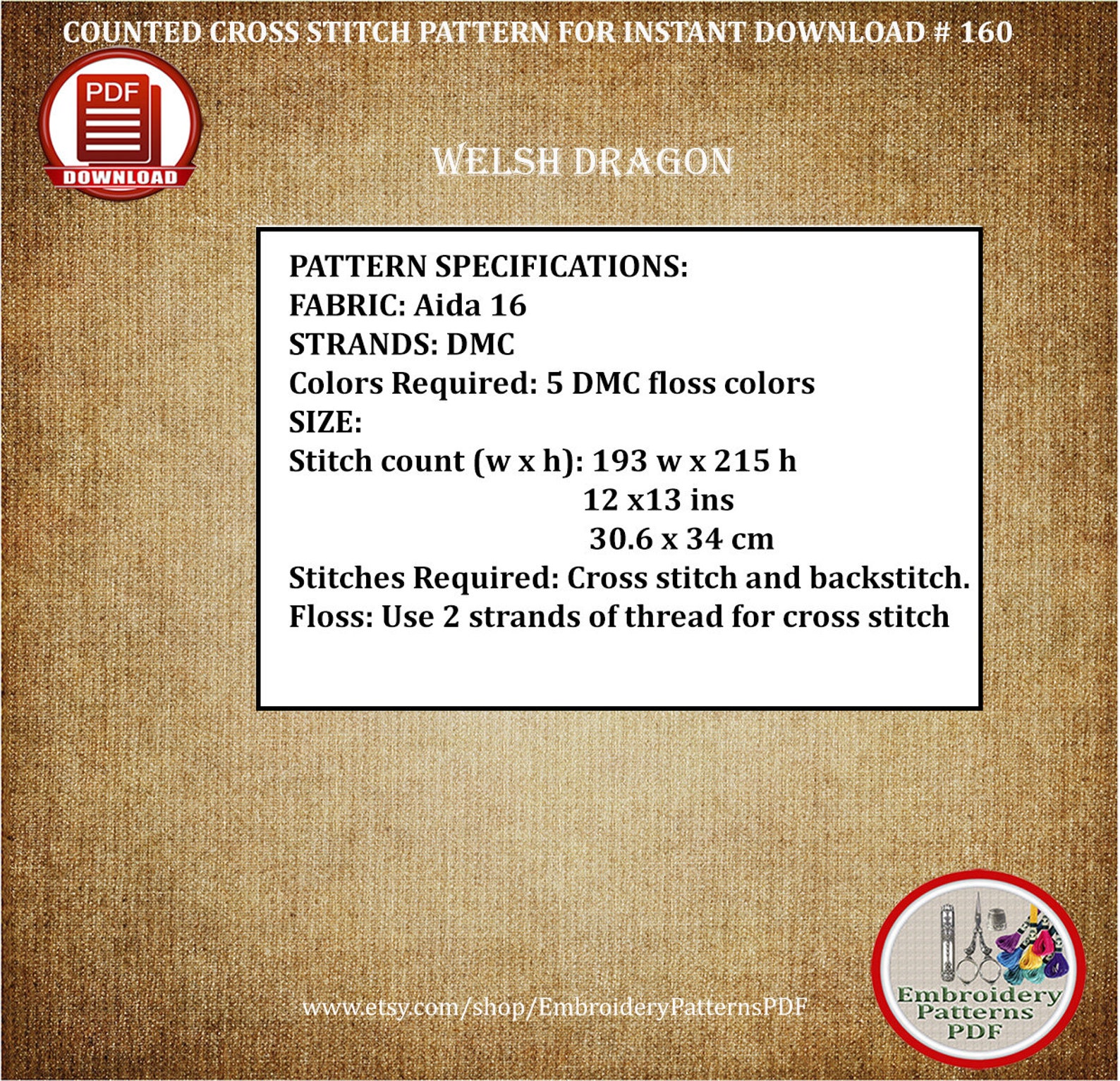 Welsh Dragon Cross Stitch Pattern Celtic Cross Stitch Y Ddraig - Etsy