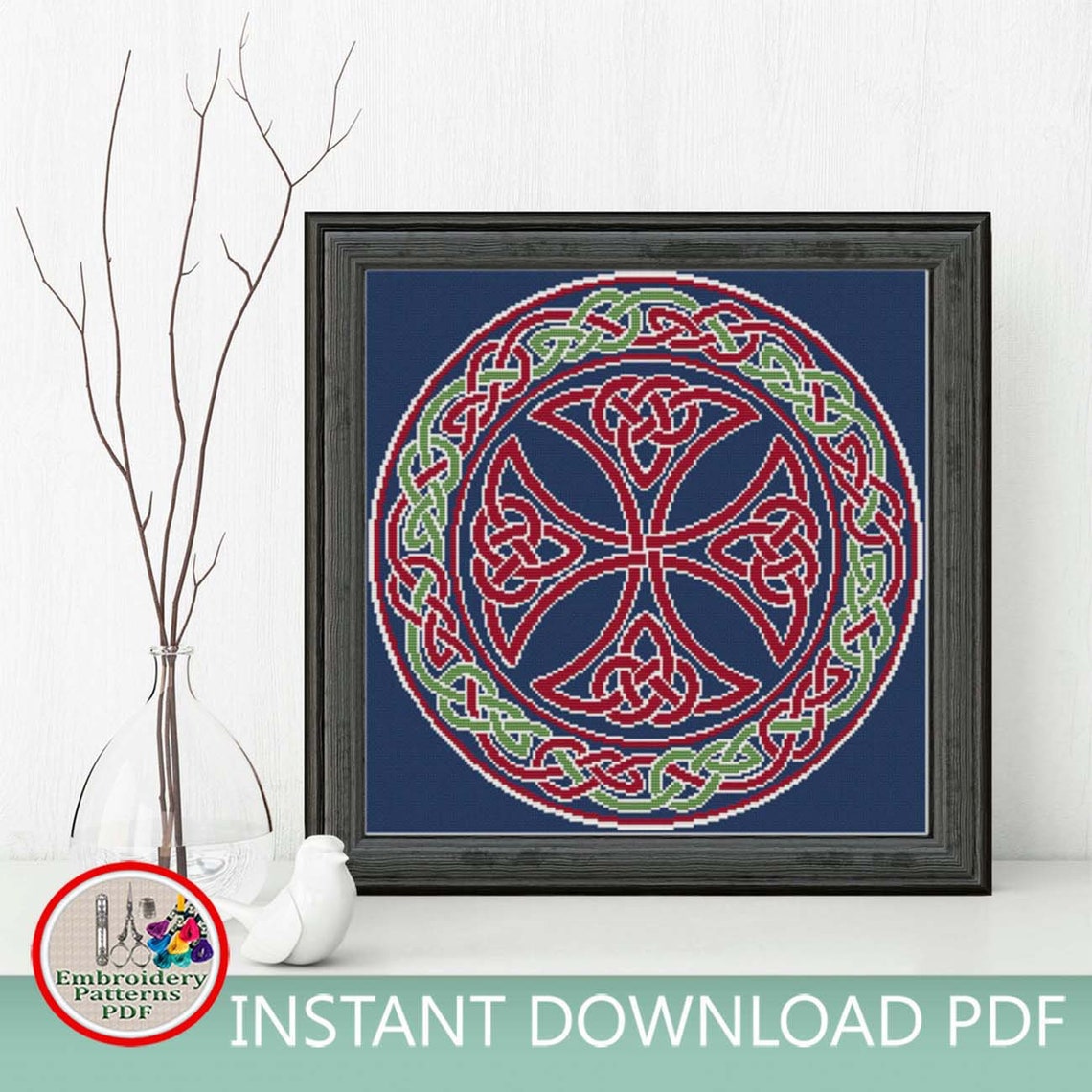 Celtic Cross Counted Cross Stitch Pattern Irish Embroidery - Etsy