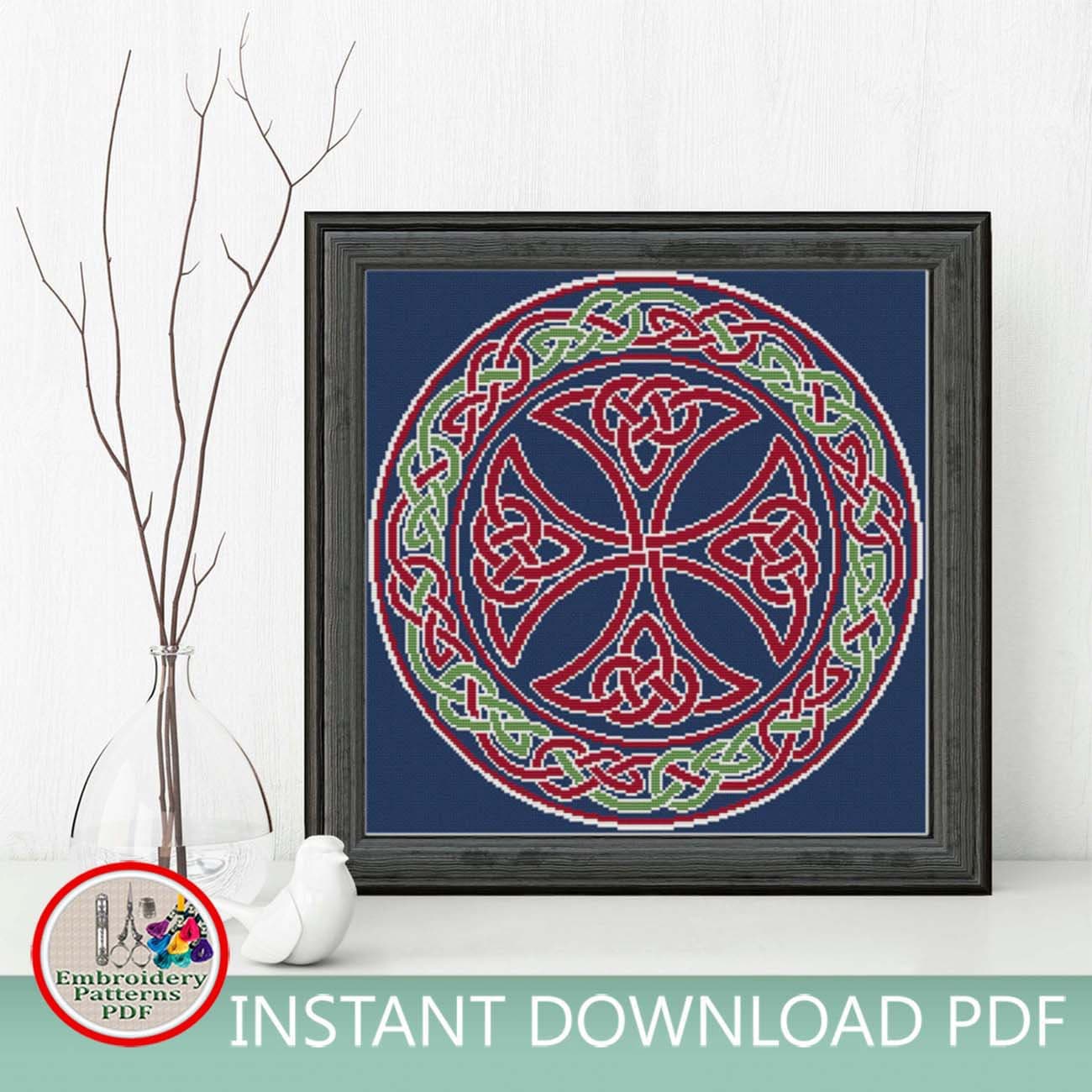 Celtic Cross Counted Cross Stitch Pattern Irish Embroidery - Etsy