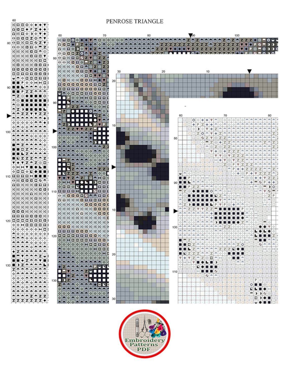 Impossible Dice Triangle Illusion Counted Cross Stitch Pattern - Etsy