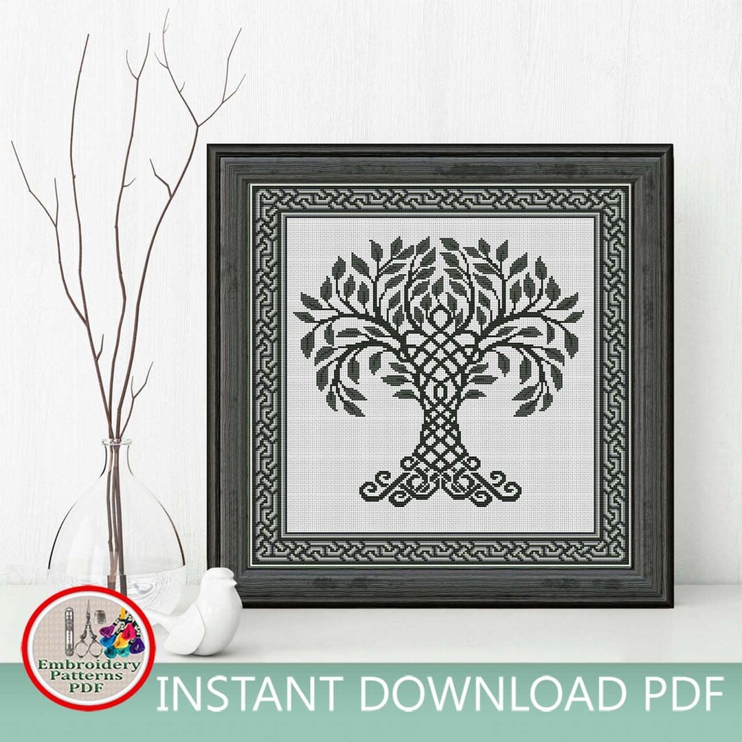 Irish Celtic Tree of Life Cross Stitch Pattern Celtic Knot Ornament ...