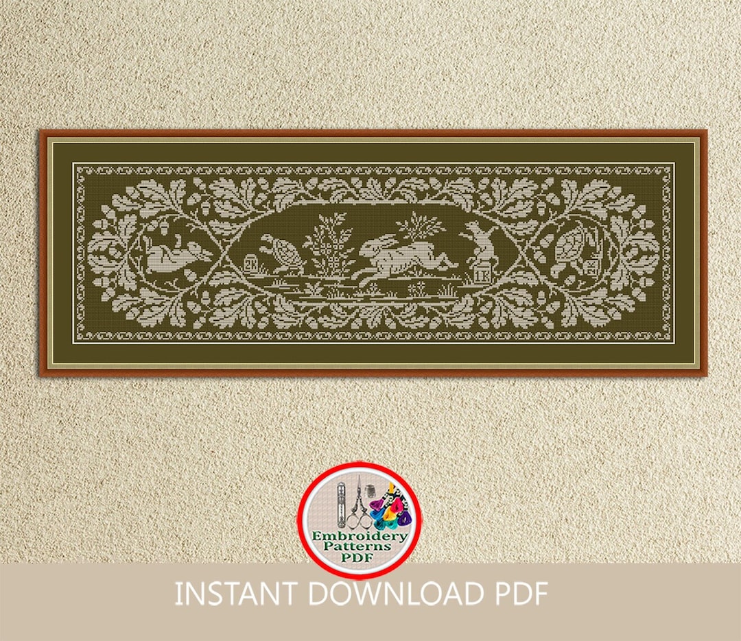 Hare and Tortoise Counted Cross Stitch Pattern Fable Cross Stitch ...