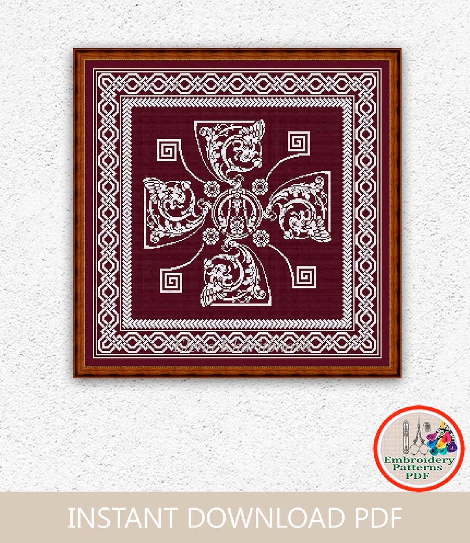 Monochrome Sampler Counted Cross Stitch Pattern Dragons Cross Stitch ...