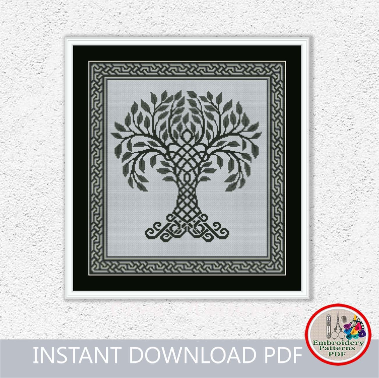Irish Celtic Tree of Life Cross Stitch Pattern Celtic Knot Ornament ...