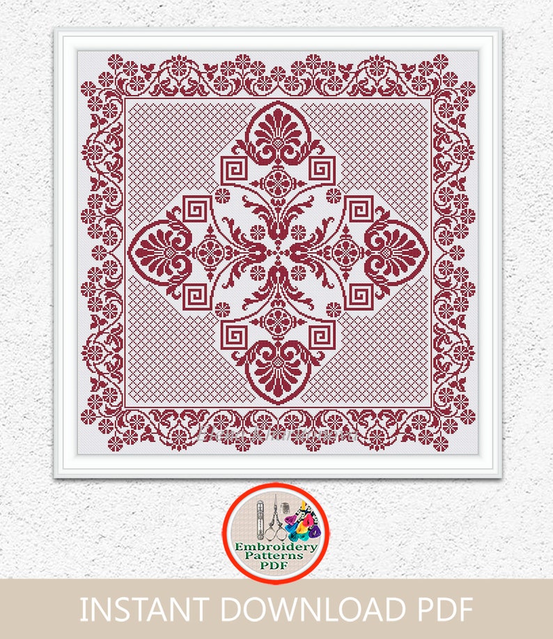 Monochrome Sampler Counted Cross Stitch Pattern Lace Cross - Etsy