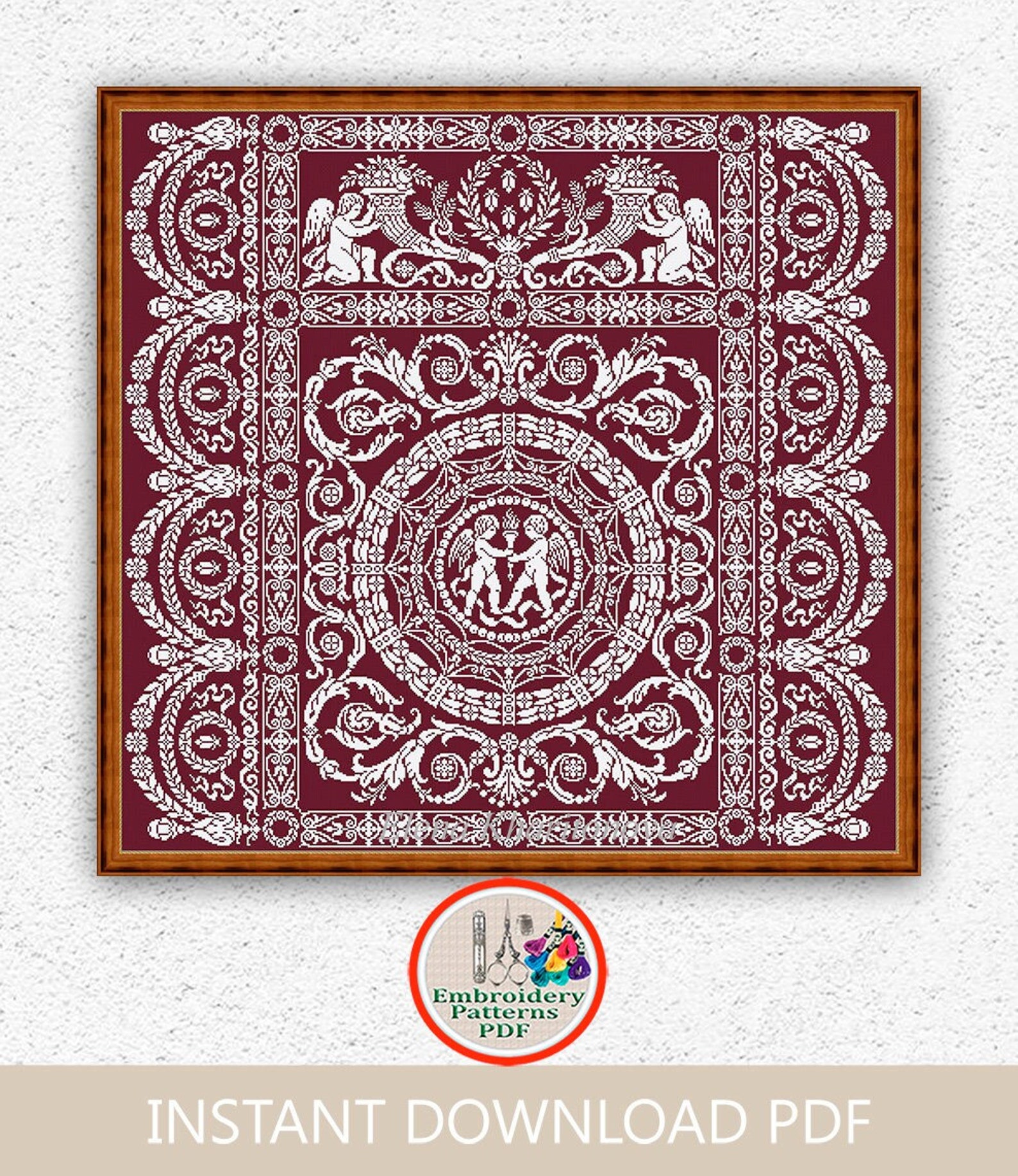 Monochrome Sampler Cross Stitch Pattern Angels Cross Stitch Floral ...