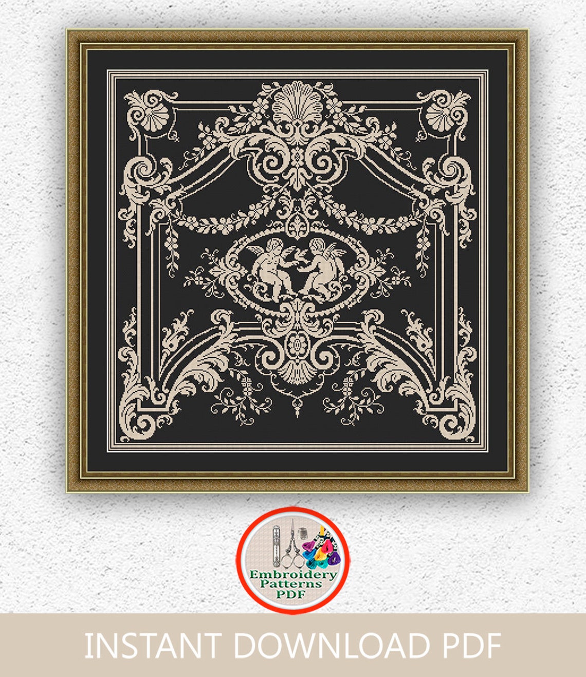 Two Baby Angels Counted Cross Stitch Pattern Monochrome - Etsy