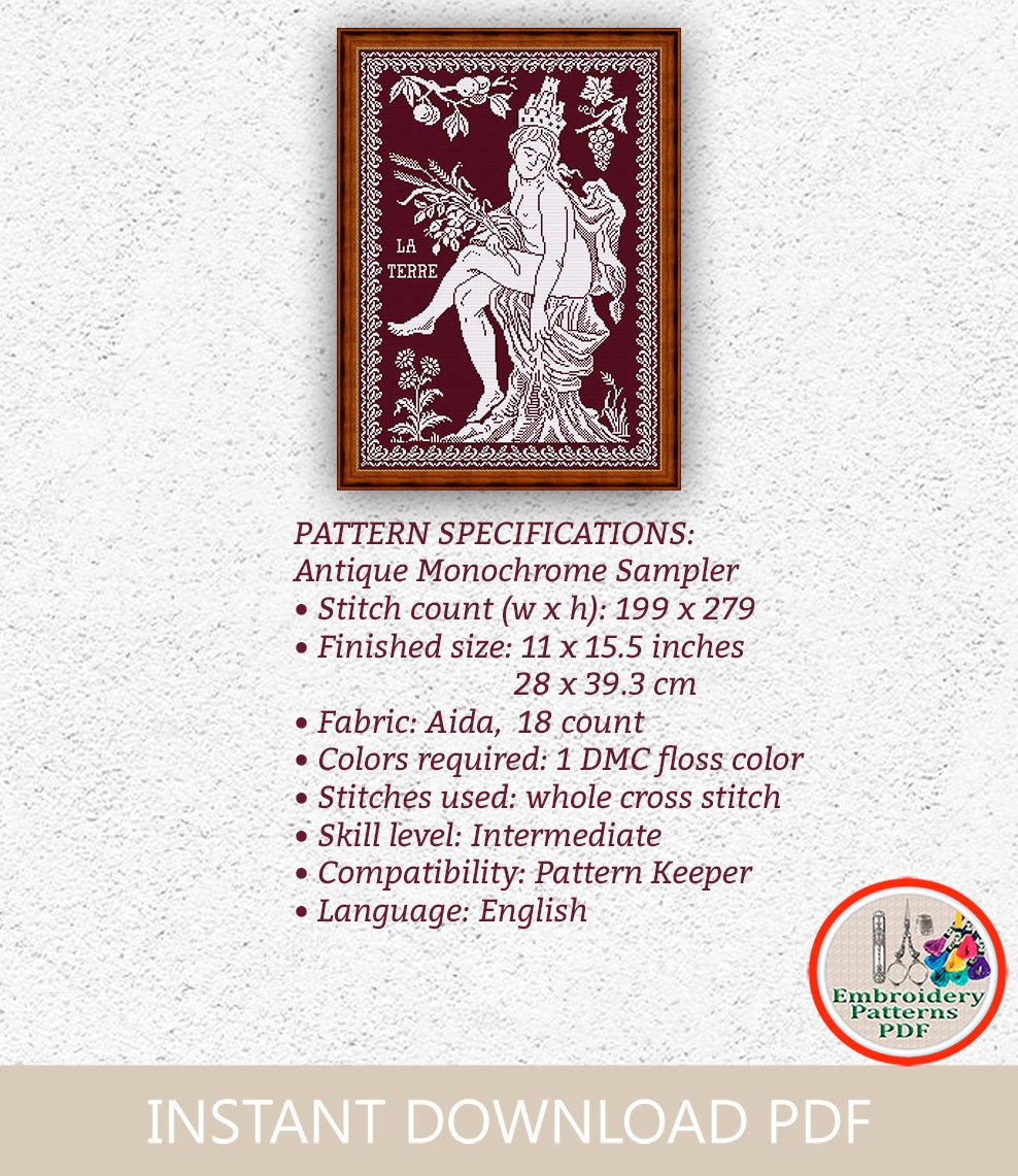 Earth and Nature Goddess Counted Cross Stitch Pattern La Terre - Etsy