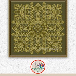 Monochrome Sampler Counted Cross Stitch Pattern Tile Cross Stitch Tile ...
