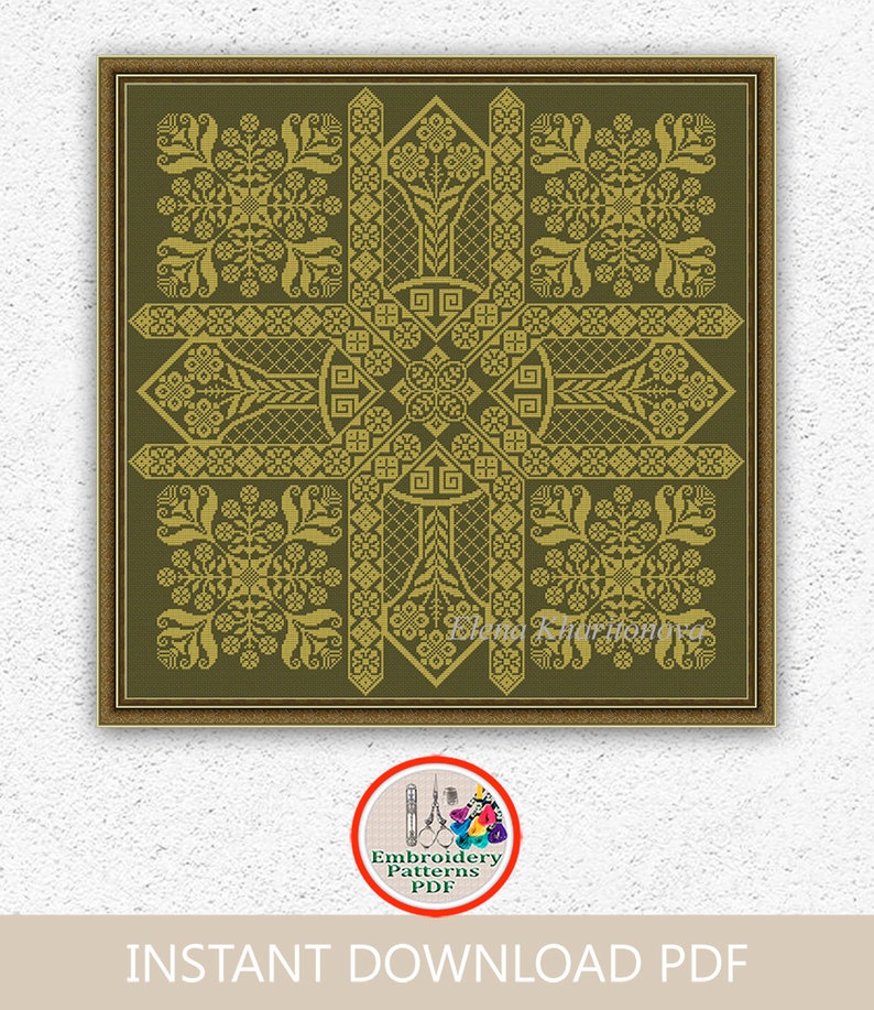 Monochrome Sampler Counted Cross Stitch Pattern Tile Cross Stitch Tile ...