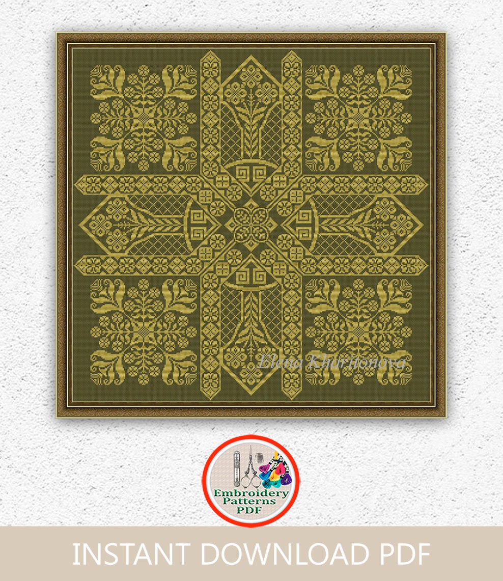 Monochrome Sampler Counted Cross Stitch Pattern Tile Cross - Etsy