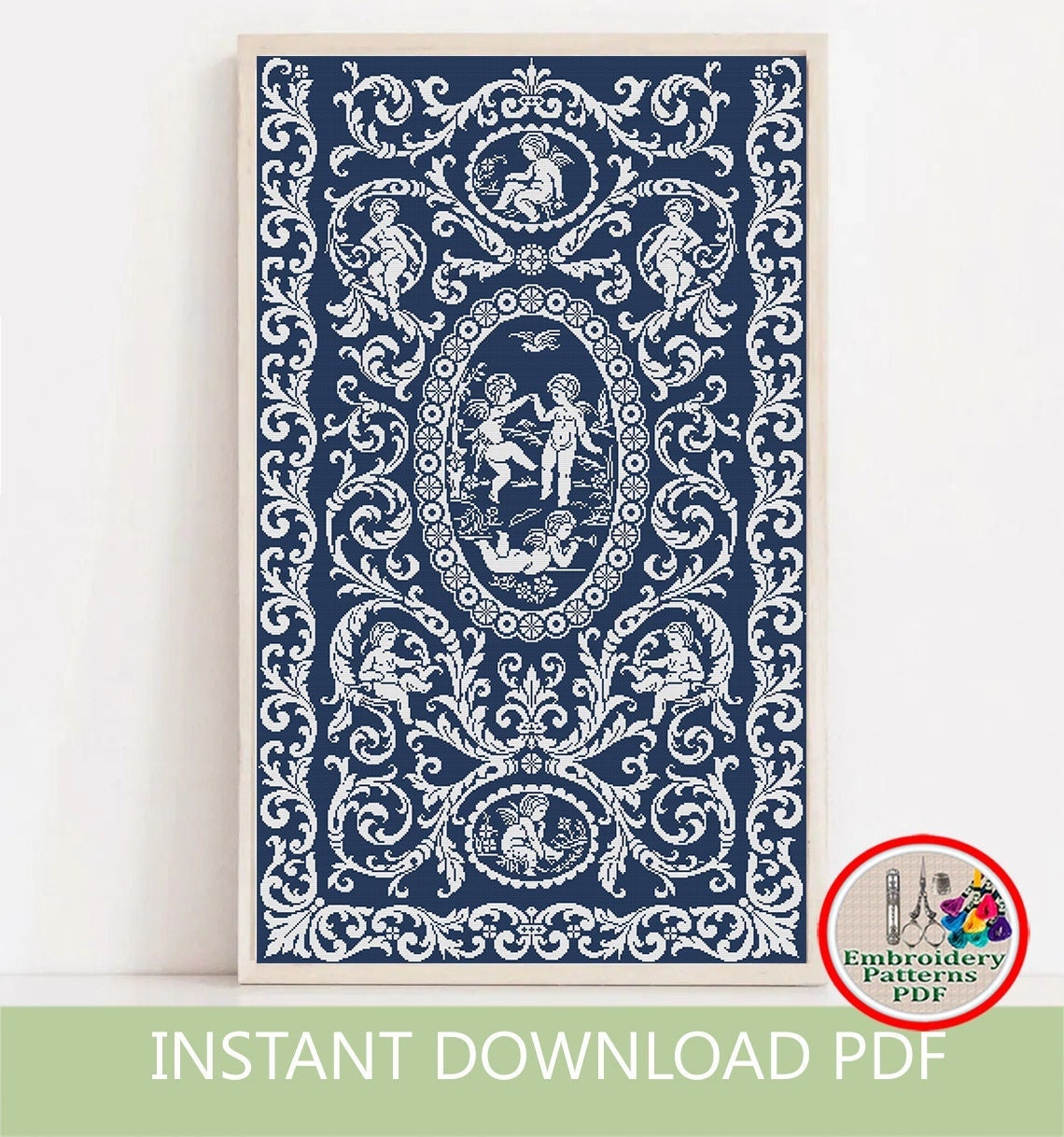 Angels Counted Cross Stitch Pattern Monochrome Sampler - Etsy