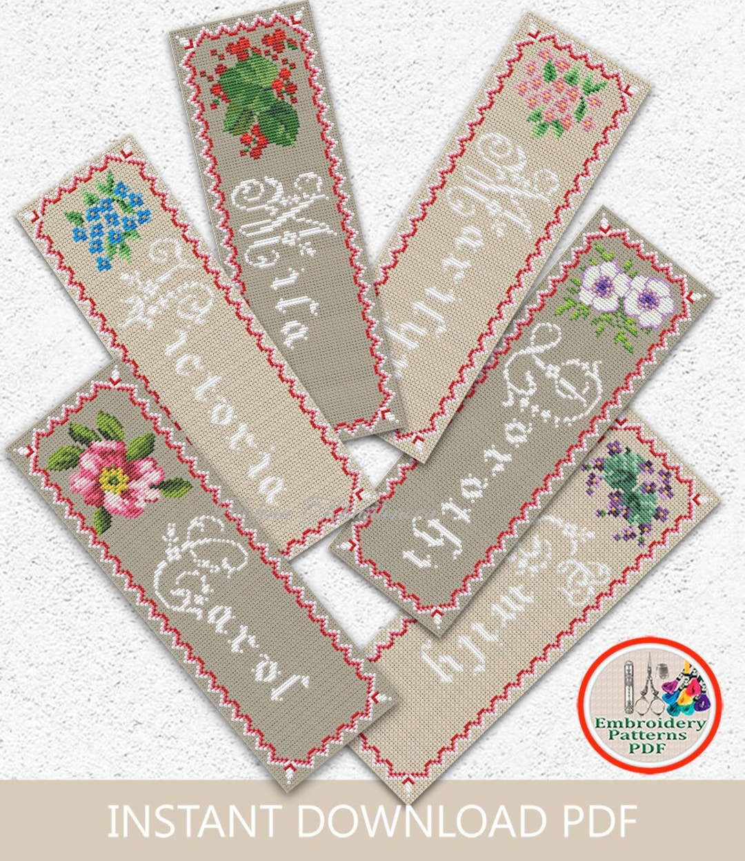 Personalized Bookmark Cross Stitch Pattern Custom Bookmark Sampler ...
