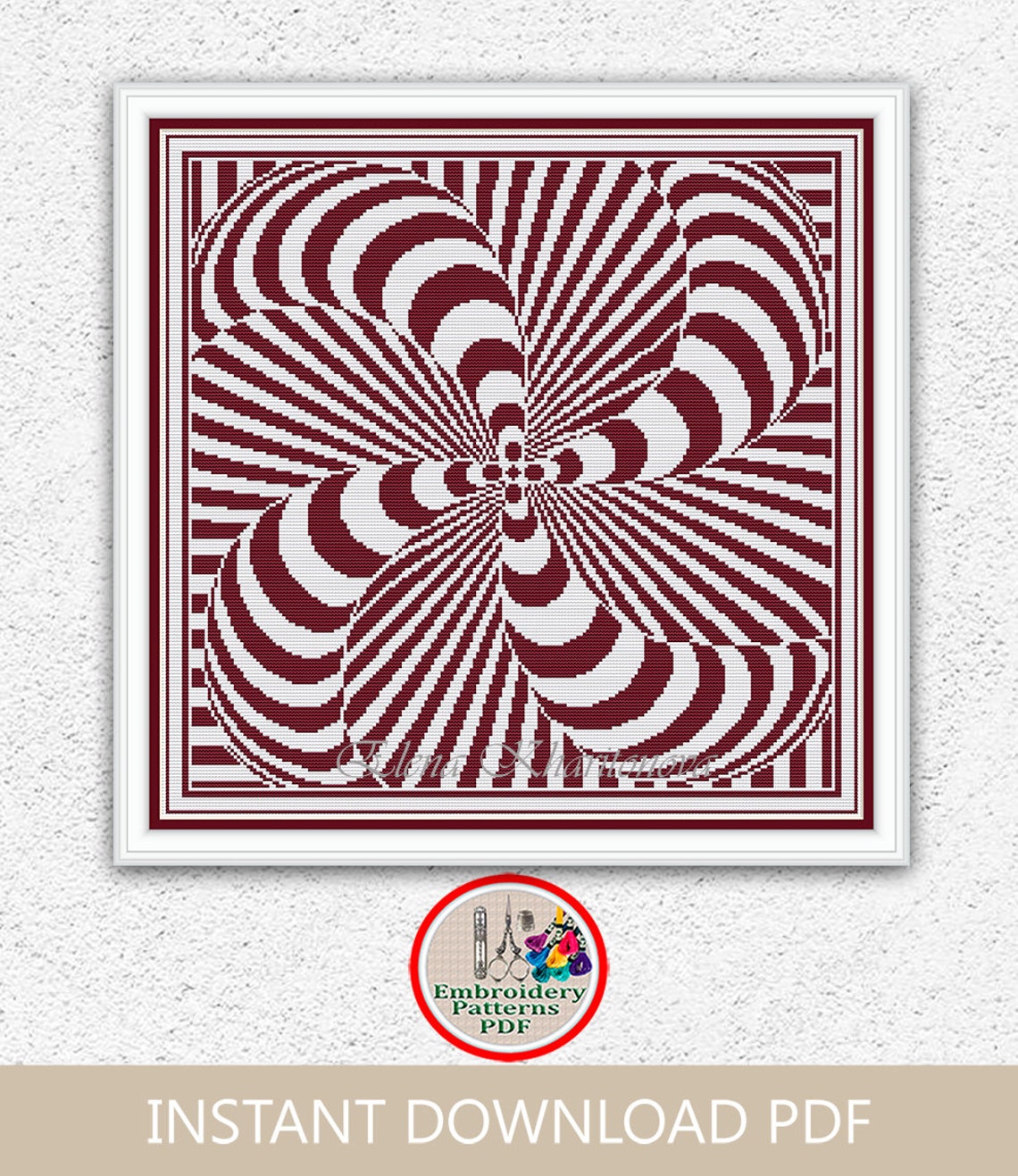 Black and White Swirls Cross Stitch Pattern Geometric Cross - Etsy