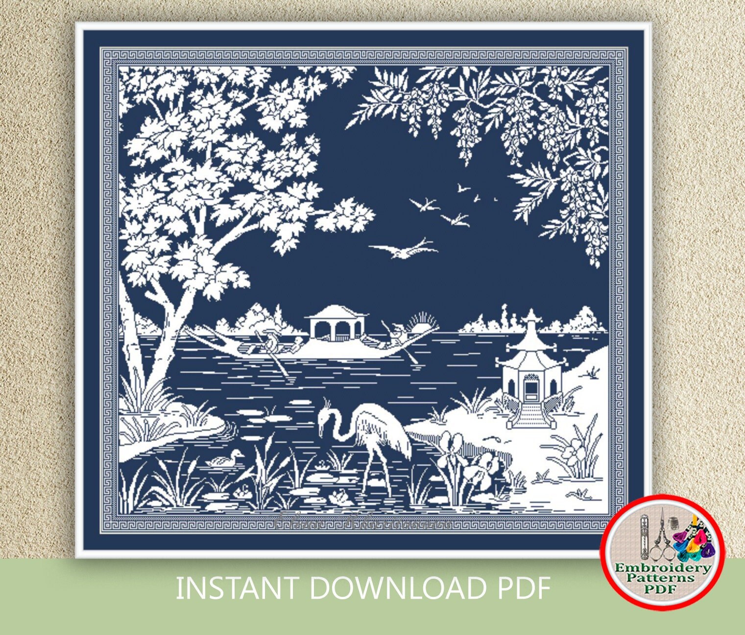 Landscape Monochrome Sampler Cross Stitch Pattern Nature Cross Stitch ...