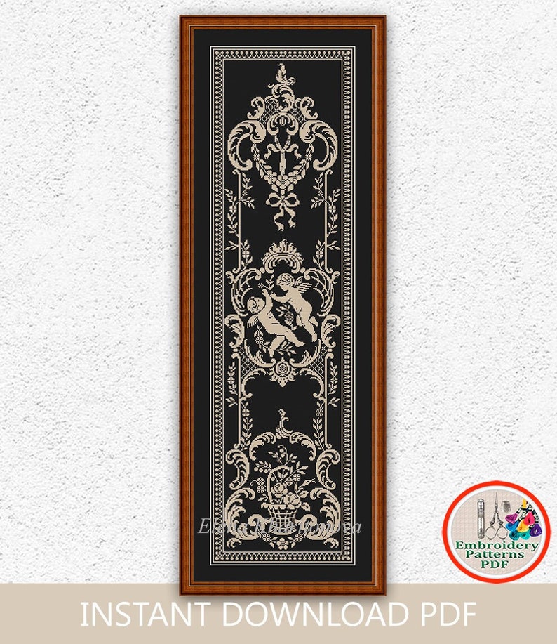 Two Baby Angels Counted Cross Stitch Pattern Monochrome - Etsy