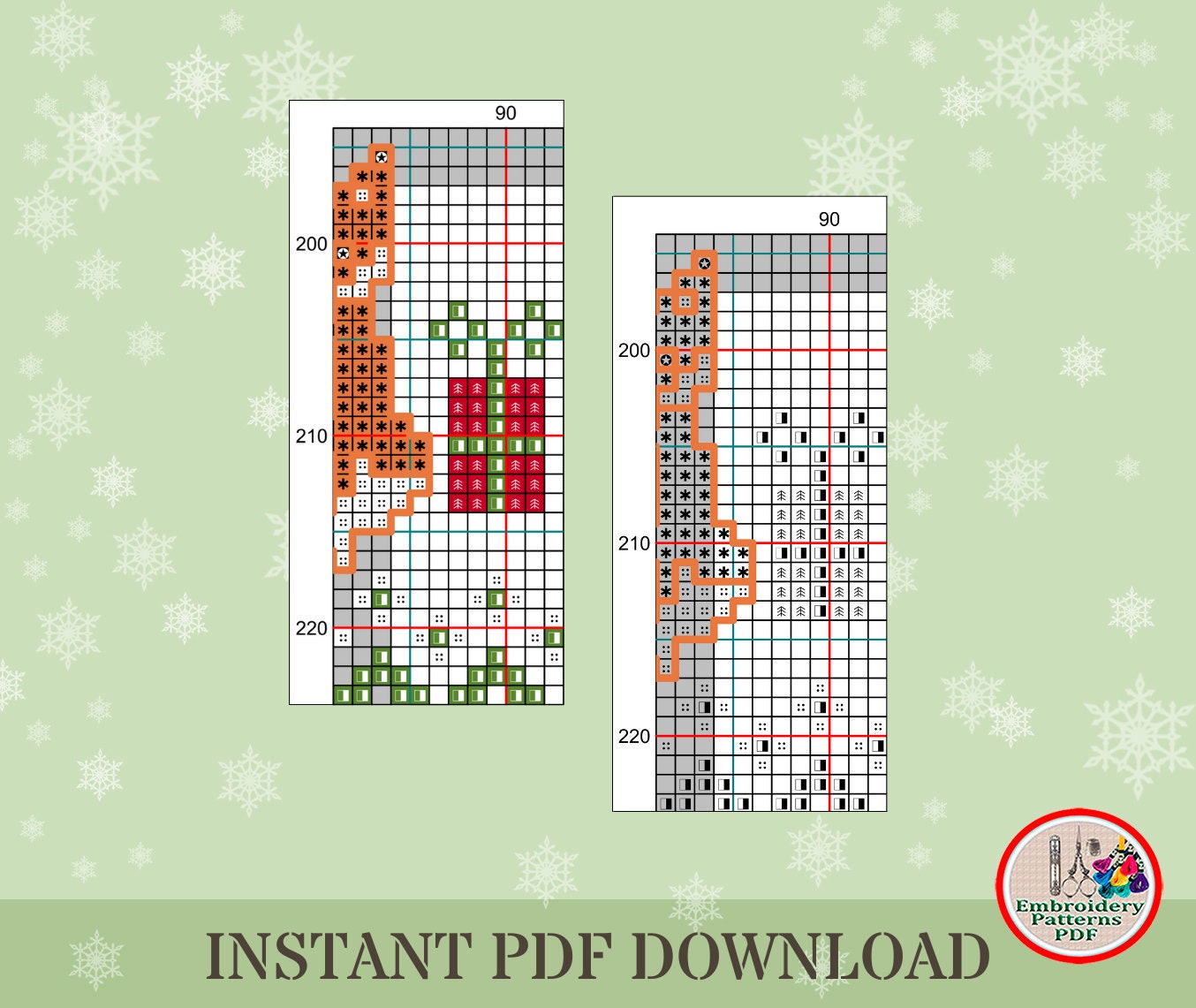 Personalized Santa Sock Cross Stitch Pattern Christmas - Etsy