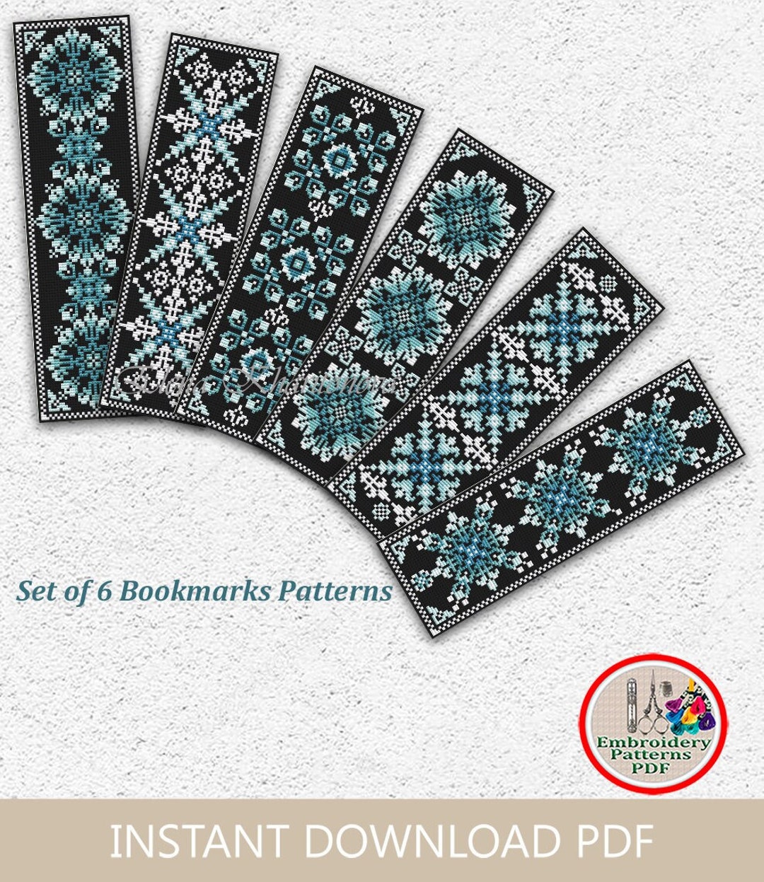 Gradient Bookmark Cross Stitch Pattern Geometric Bookmark Samplers ...