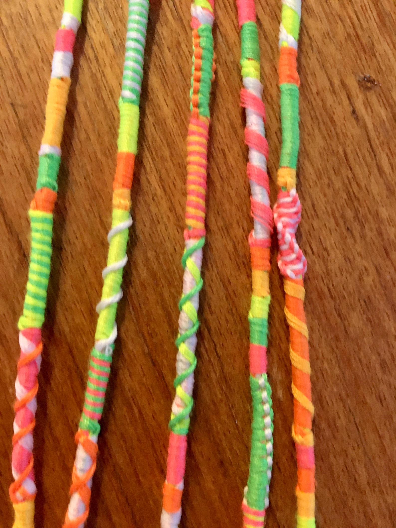 Glow in the Dark Neon 5pk Clip-in/braid-in Hair Wrap Extensions Pink ...