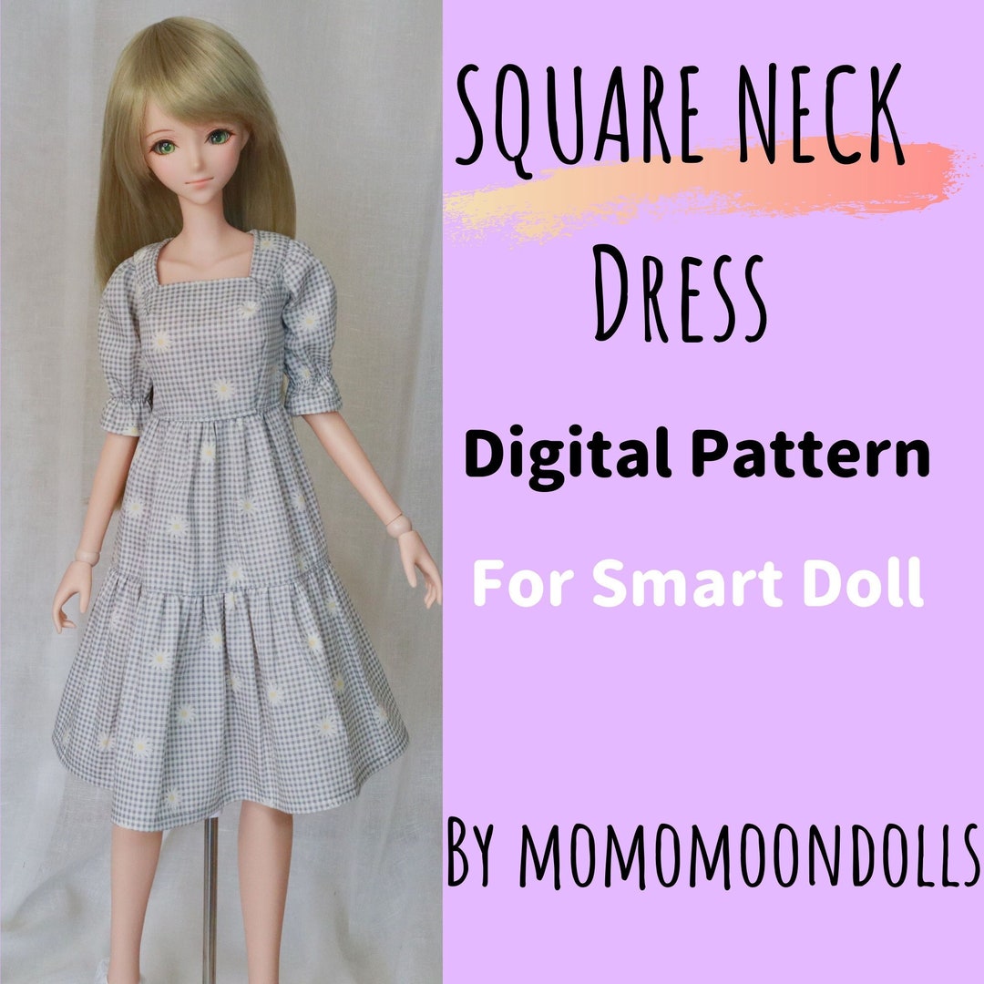 Square Neck Dress for Smart Doll, Digital Pattern, Instant Download ...