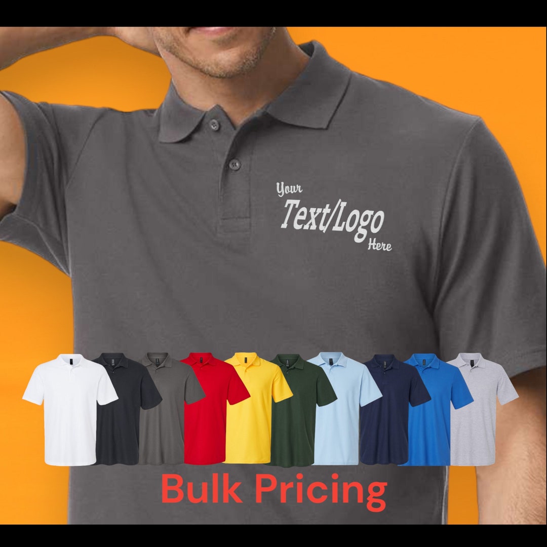 Soft Style Custom Embroidery Polo Shirts, Personalized Polo Shirt Short Sleeves, Bulk Pricing ...