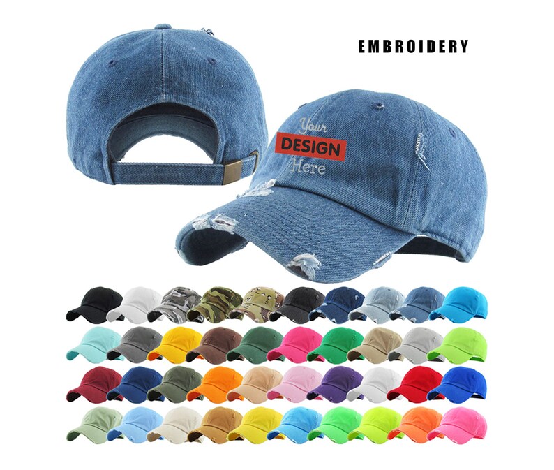 Distressed Dad Hat Custom Logo Embroidery Hat Vintage Dad - Etsy