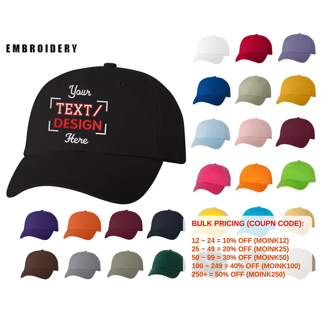 Personalized Custom Logo Embroidered Hat Custom Text - Etsy