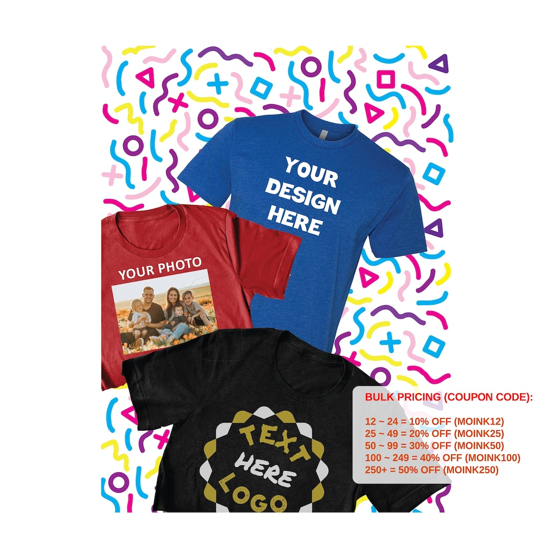 Full Color T Shirt Printing Photo on T Shirt Personalized - Etsy
