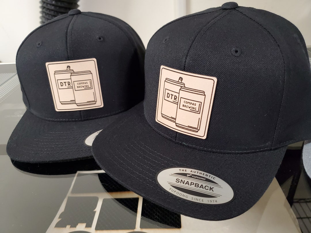 Custom Leather Patch Snapback Hat: Laser Engraved Design - Etsy