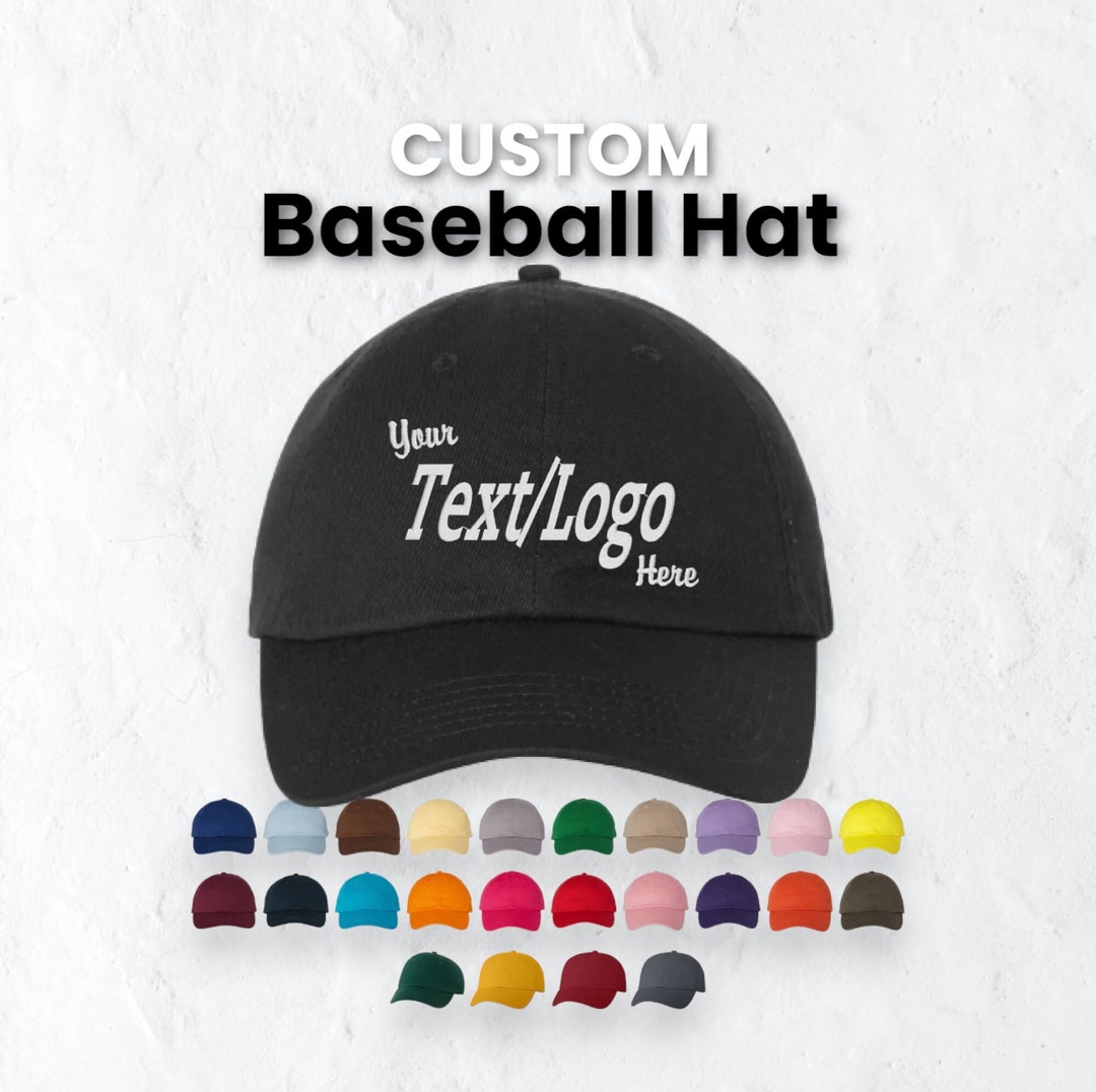 Personalized Custom Logo Embroidered Hat, Custom Text, Personalize Your ...