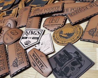 Custom Leather Patches Laser Engraved Genuine Leather - Etsy