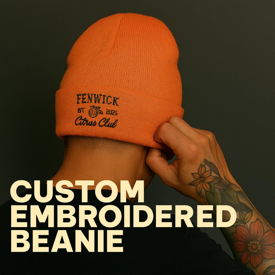Custom Embroidered Logo Beanie: Personalized With Your Logo or Text - Etsy