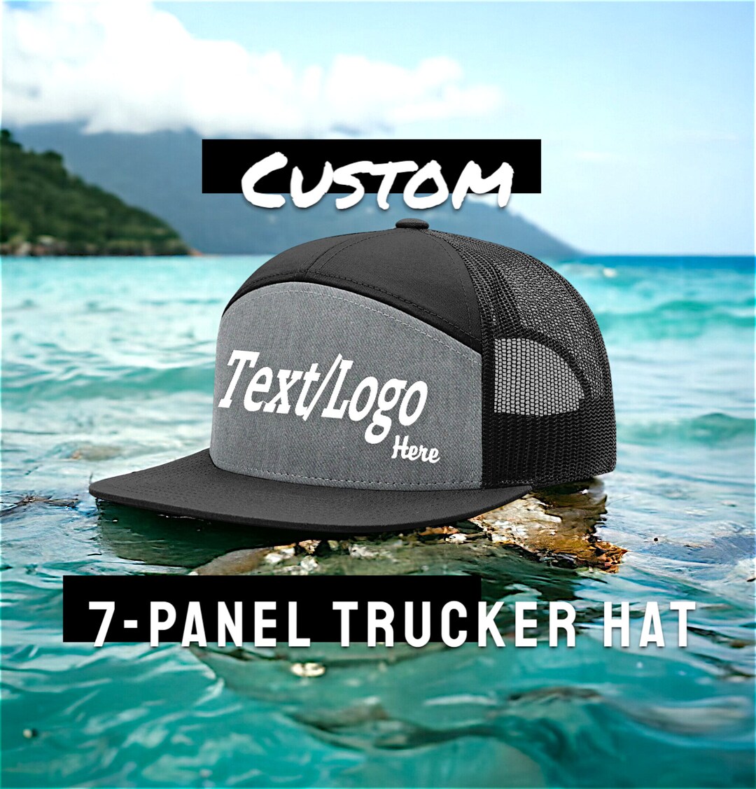 Custom 7 Panel Trucker Hat, Bulk Pricing, Free Shipping, Personalized ...