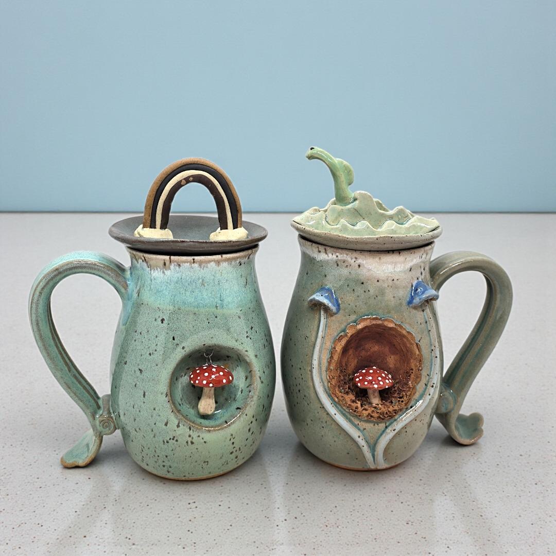 Mushroom Charm Mug Handmade Pottery Shroom Love - Etsy
