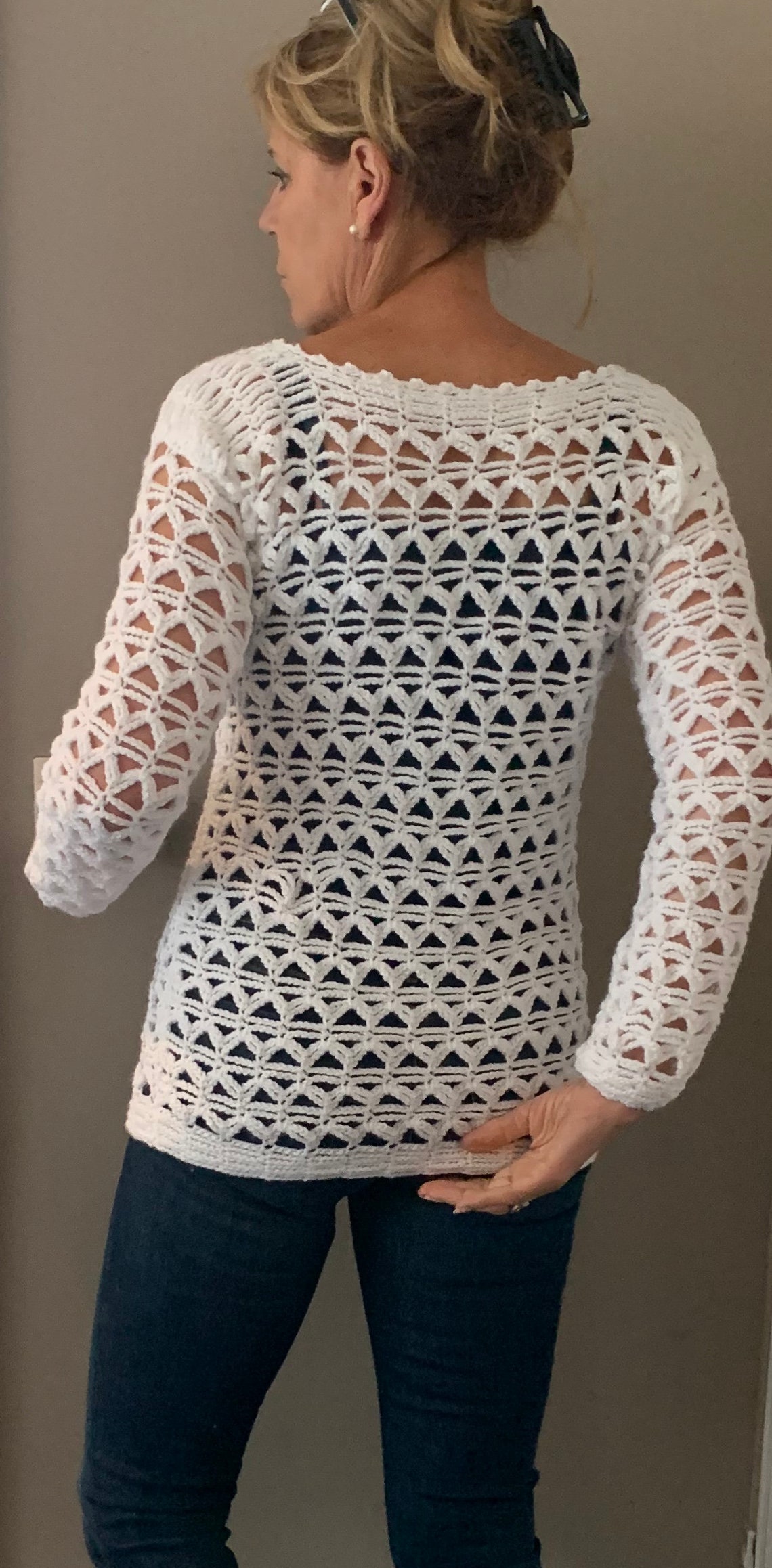 Caught in Triangles Sweater Women's Crochet Pattern Sizes - Etsy