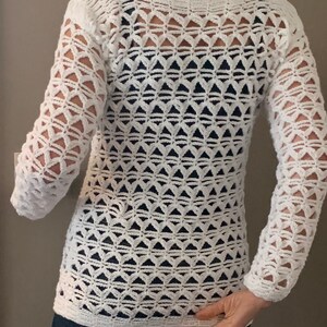 Caught in Triangles Sweater, Women's Crochet Pattern, English USA ...