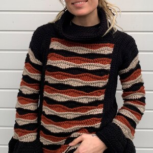 Crochet Pattern, Wave After Wave Crochet Sweater Pattern, Women's ...