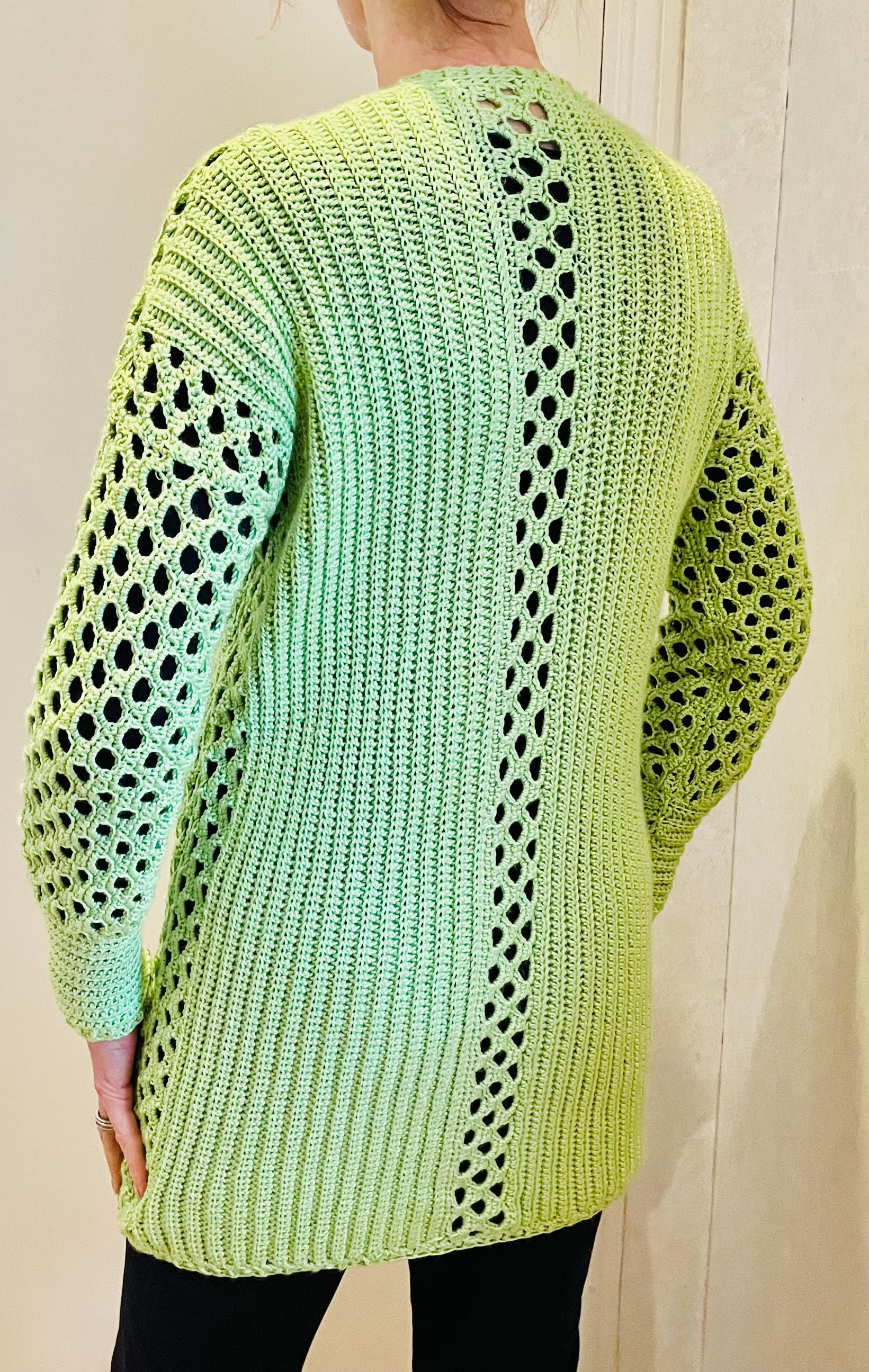 Holey Moley Cardi, Crochet Pattern, Cardigan Pattern, English USA ...