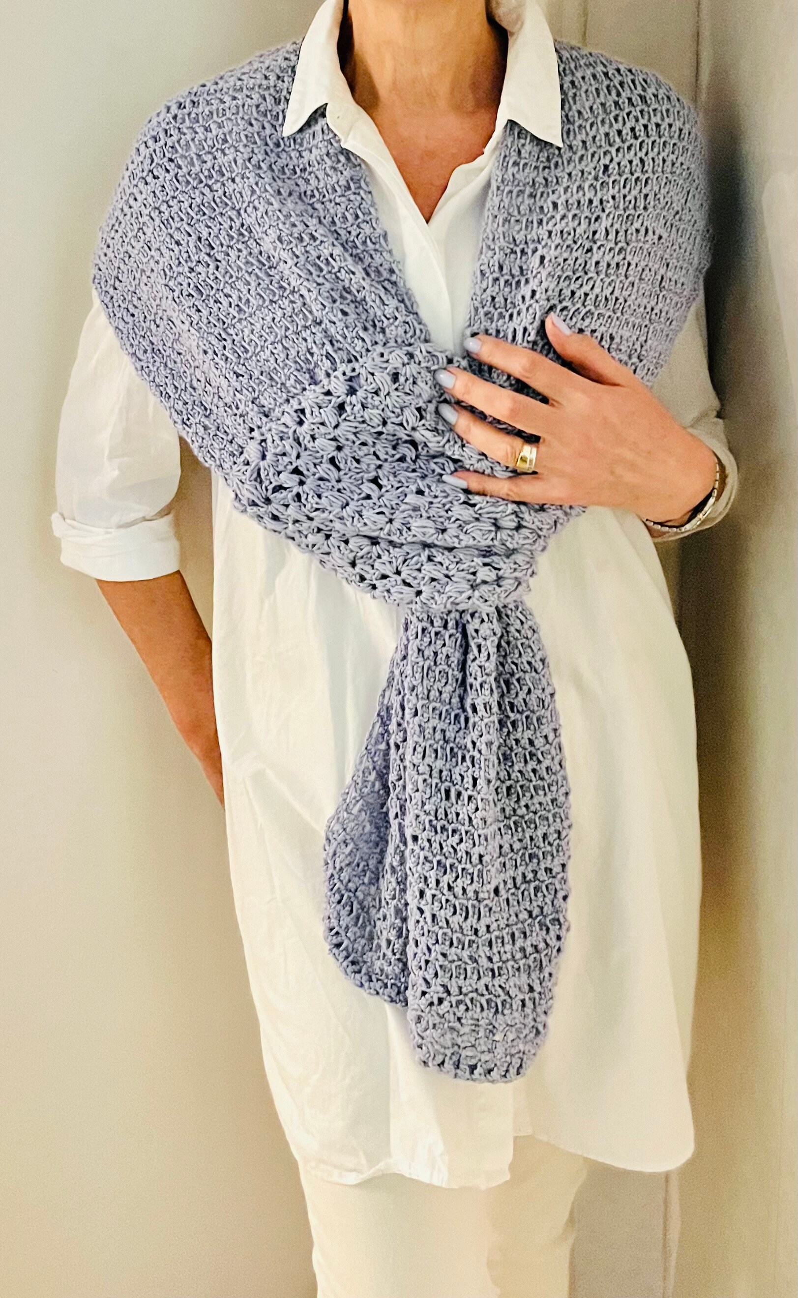 Its a Wrap Slip Knot Summer Shawl, Crochet Pattern, English USA & Dutch ...