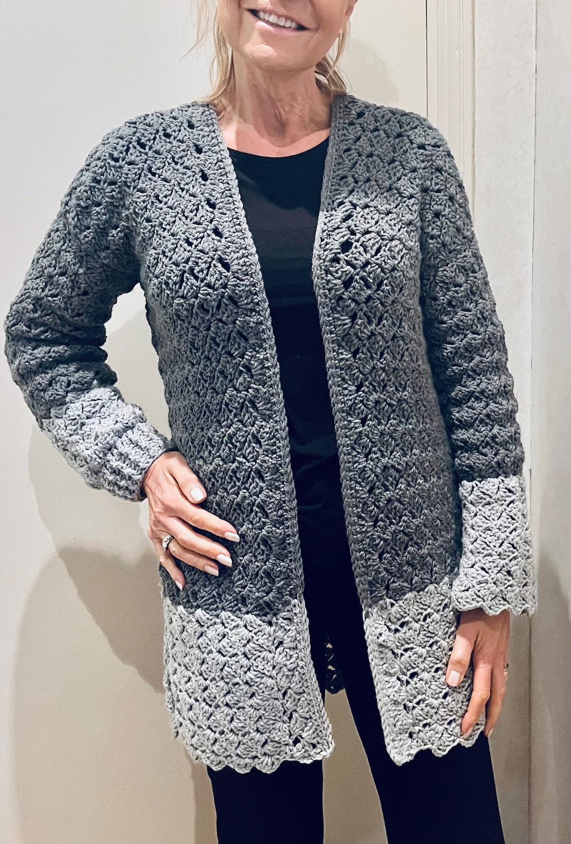 Johanna Two Toned Cardigan, Crochet Pattern, English USA & Dutch ...