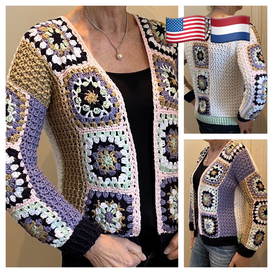 Short Square Affair Jacket Crochet Pattern English USA and - Etsy