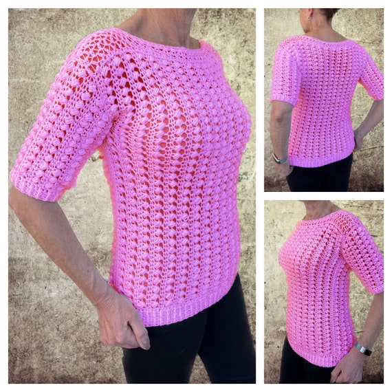 Women's Crochet Pattern, Spring Bubbles Crochet Sweater Women's Crochet Pattern, Spring Bubbles Crochet Sweater
