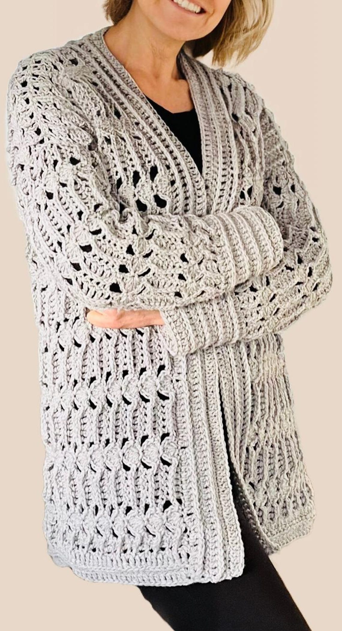 Arlo Rose Cardi - Crochet PATTERN - English USA - Etsy