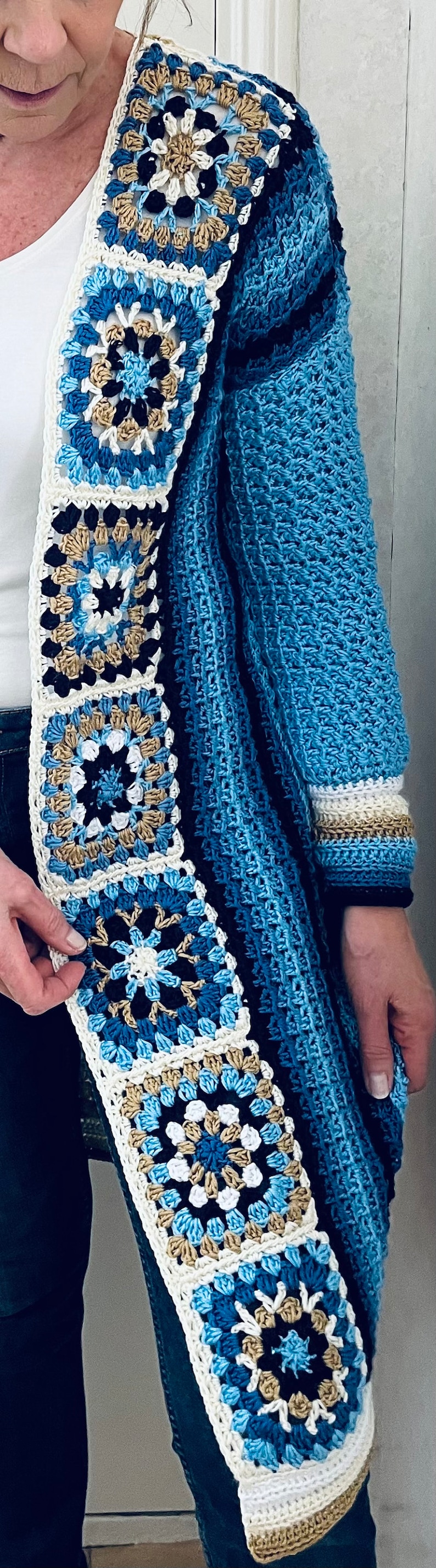 Long Square Affair Crochet Jacket, English Crochet Pattern USA & Dutch ...