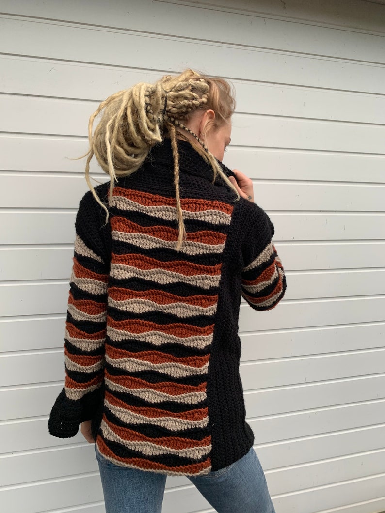 Crochet Pattern, Wave After Wave Crochet Sweater Pattern, Women's ...