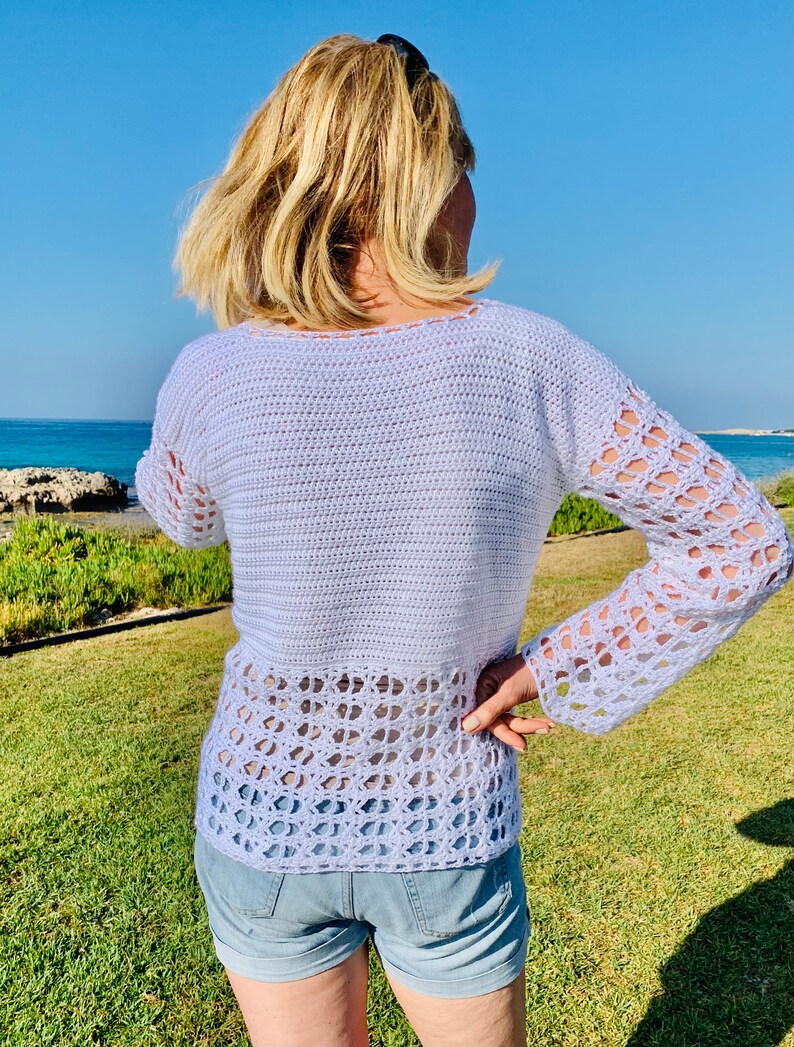 Crochet Pattern Simple Cyprus Summer Crochet Sweater Pattern - Etsy
