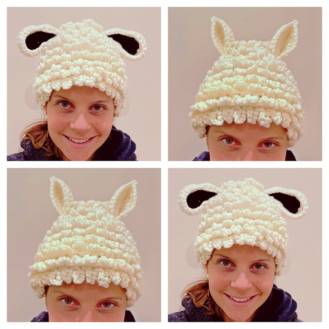 Sally Sheep & Ayla Alcapa Hats, Crochet Pattern English USA, Beanie ...